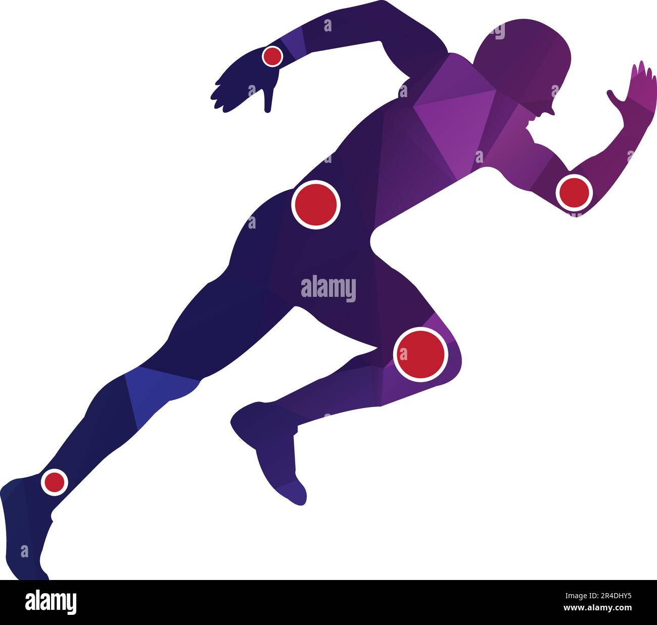 Active man, running silhouette, joint pain symbols, Logo/Icon ...