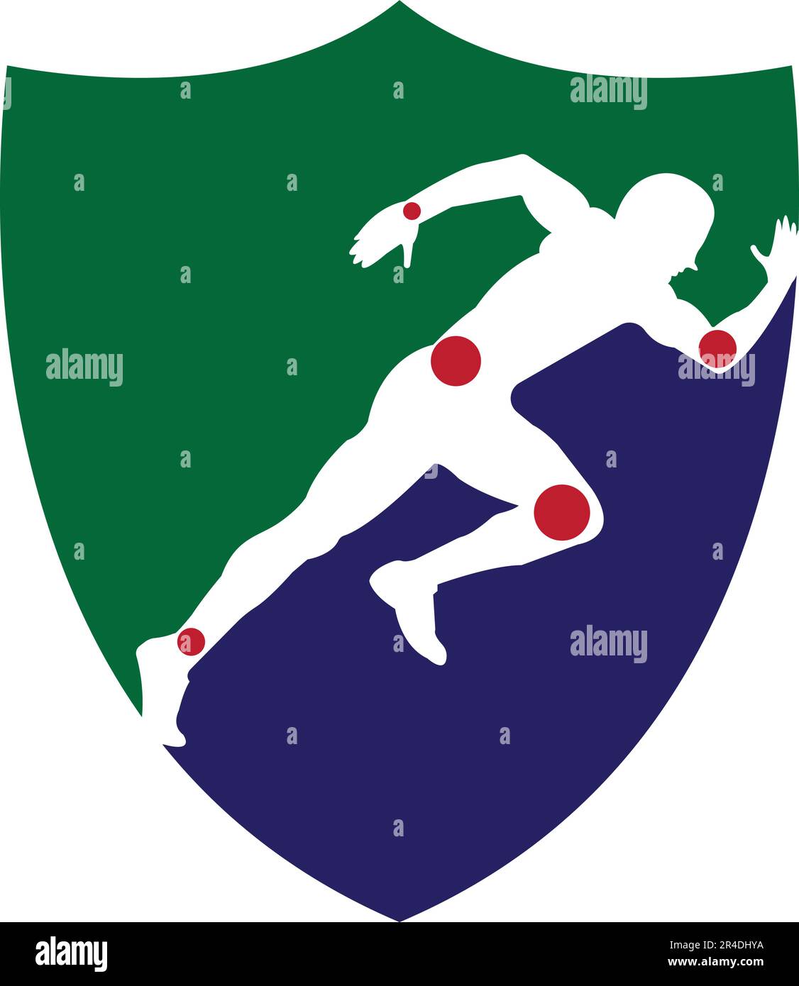 Active man, running silhouette, joint pain symbols, Logo/Icon ...