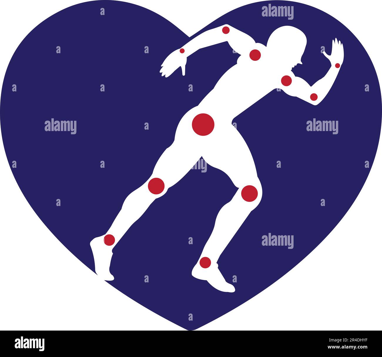 Active man, running silhouette, joint pain symbols, Logo/Icon ...