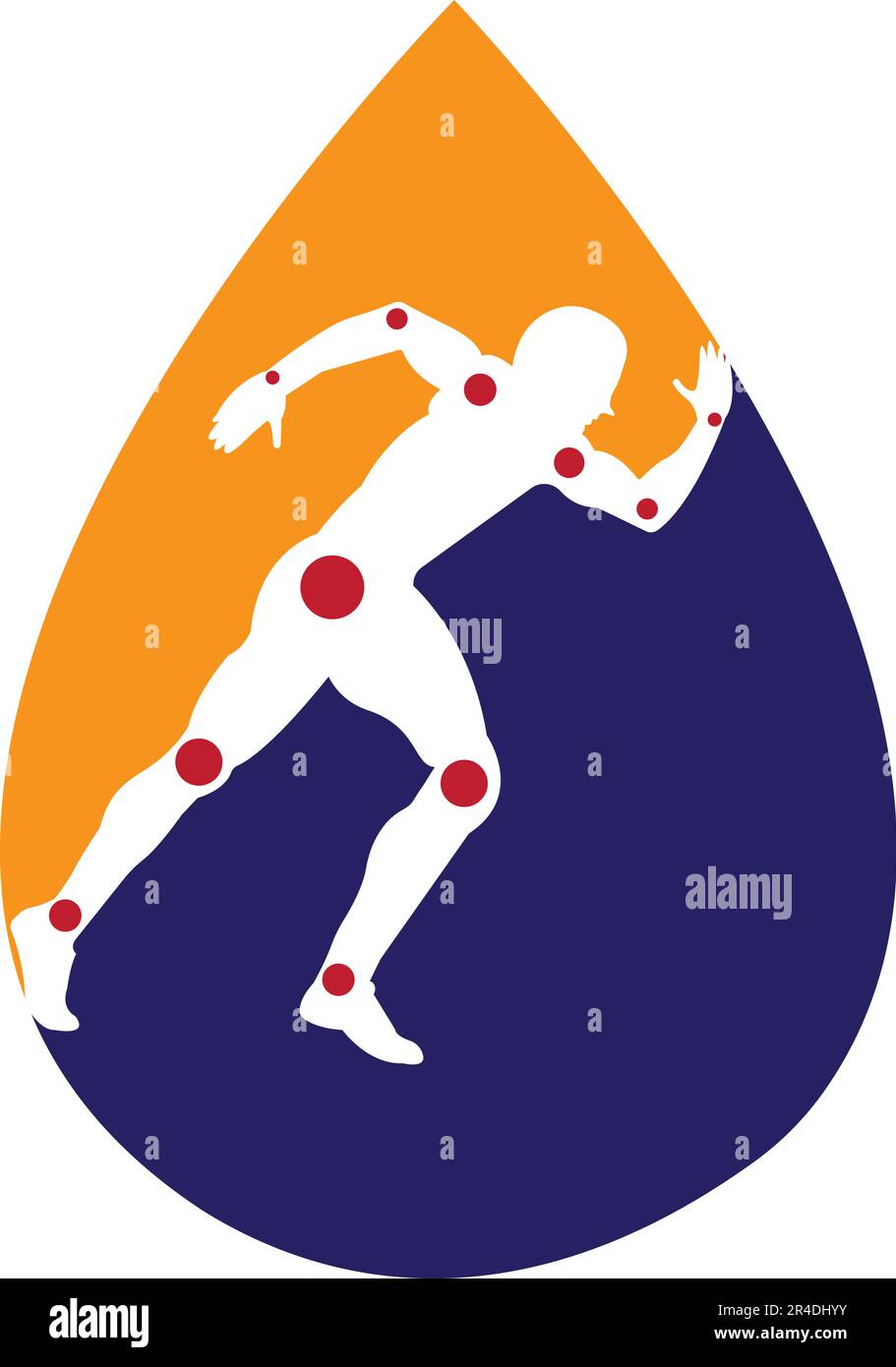 Active man, running silhouette, joint pain symbols, Logo/Icon ...