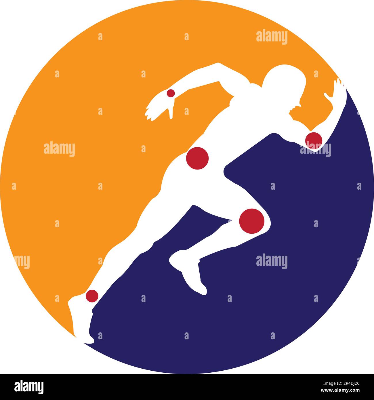 Active man, running silhouette, joint pain symbols, Logo/Icon ...