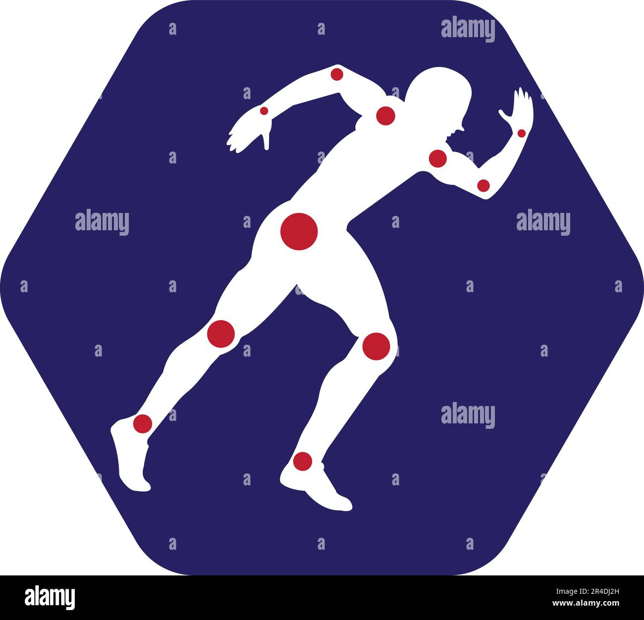 Active man, running silhouette, joint pain symbols, Logo/Icon ...
