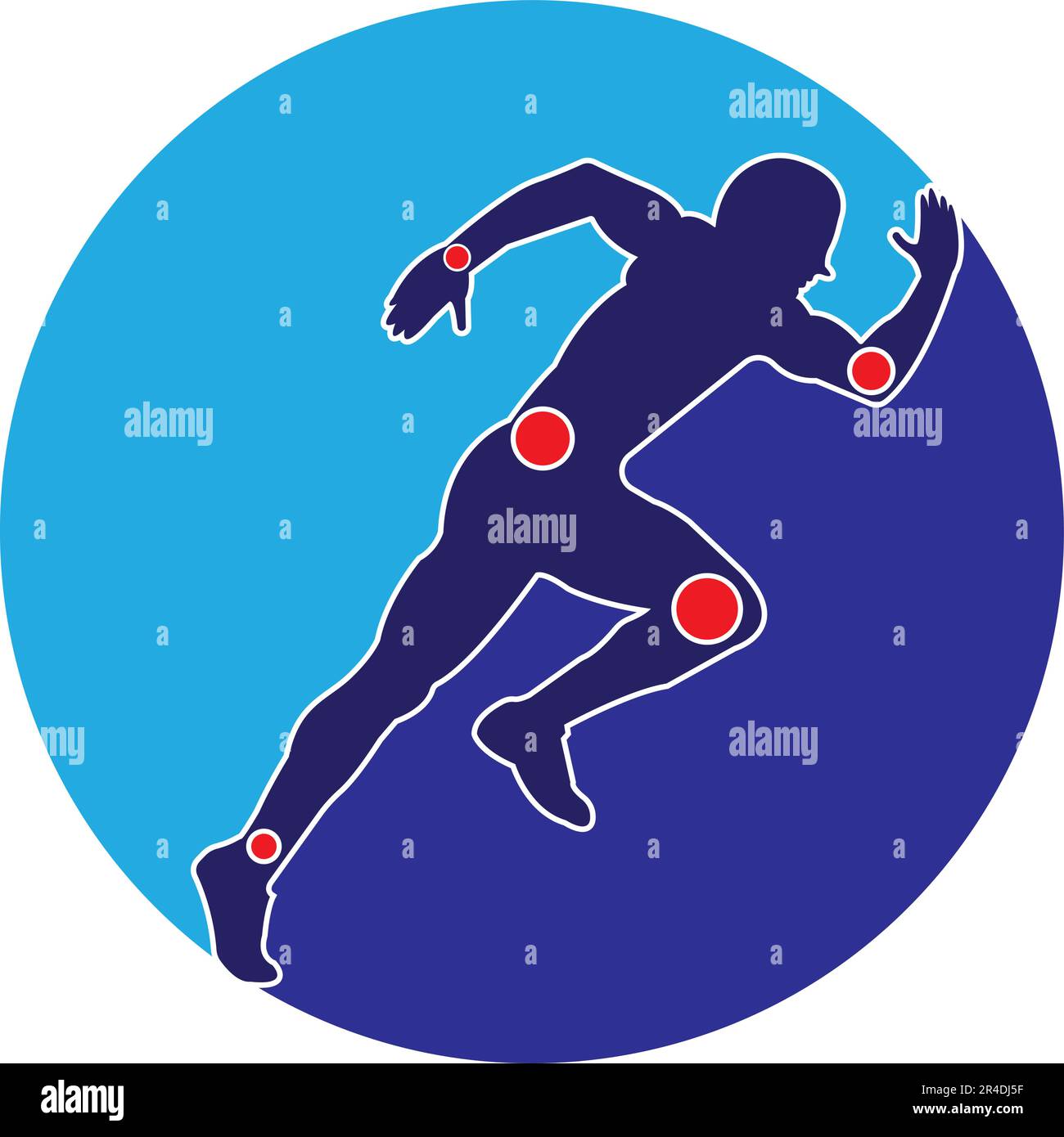 Active man, running silhouette, joint pain symbols, Logo/Icon ...