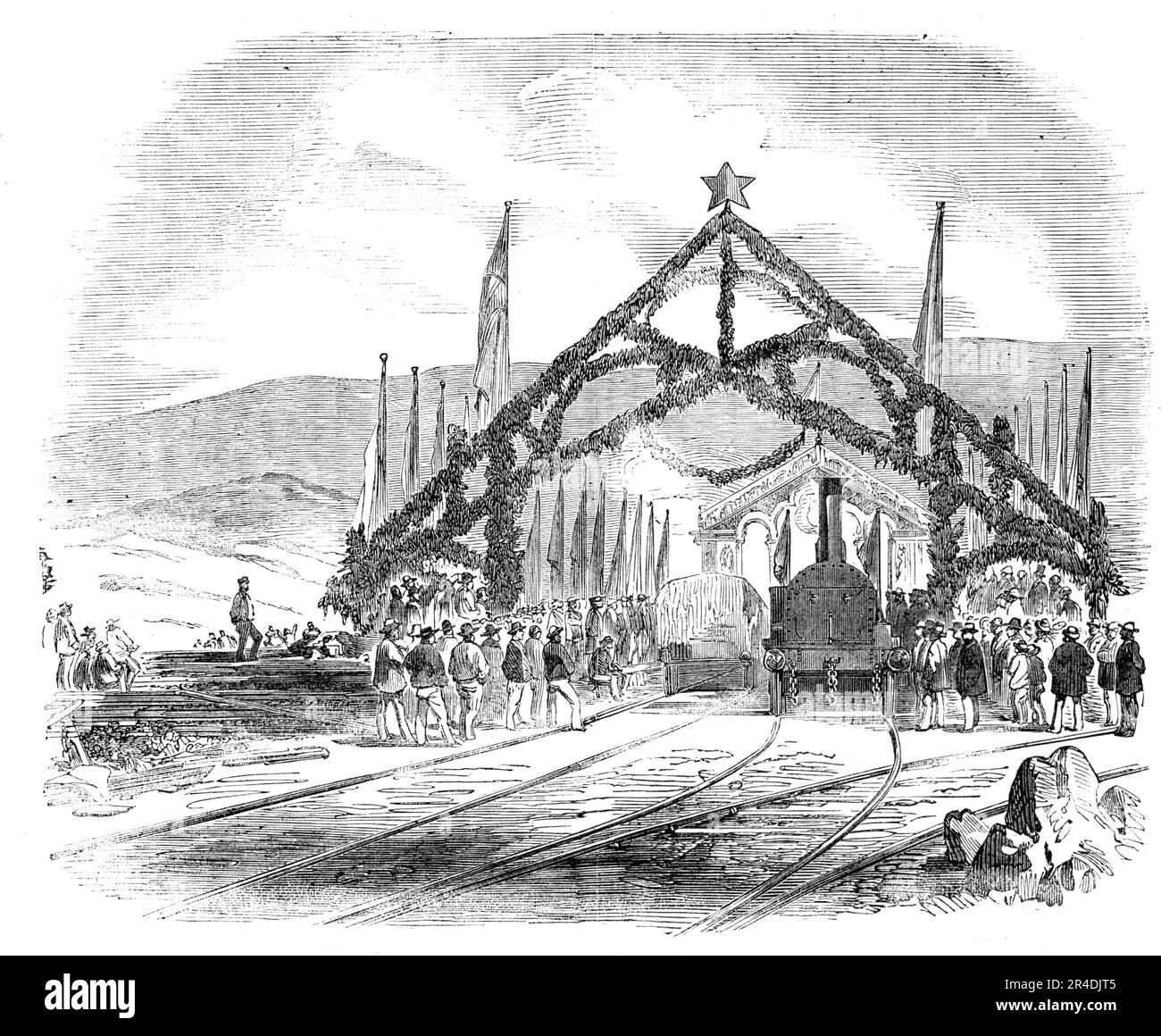 Locomotive blessing ceremony Black and White Stock Photos & Images - Alamy