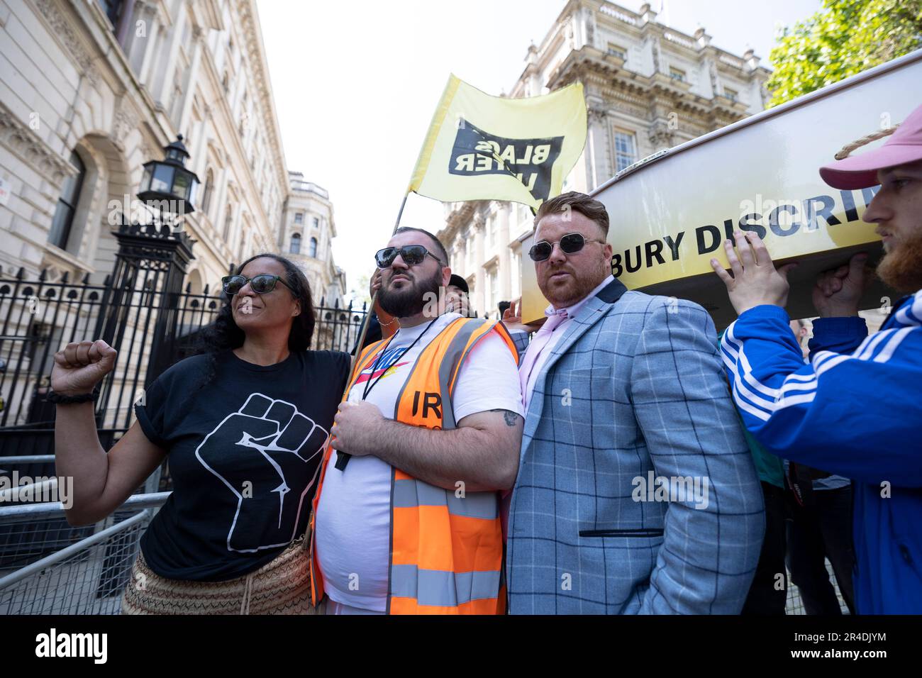 London, UK. 27th May, 2023. Protesters from the Gypsy community and ...