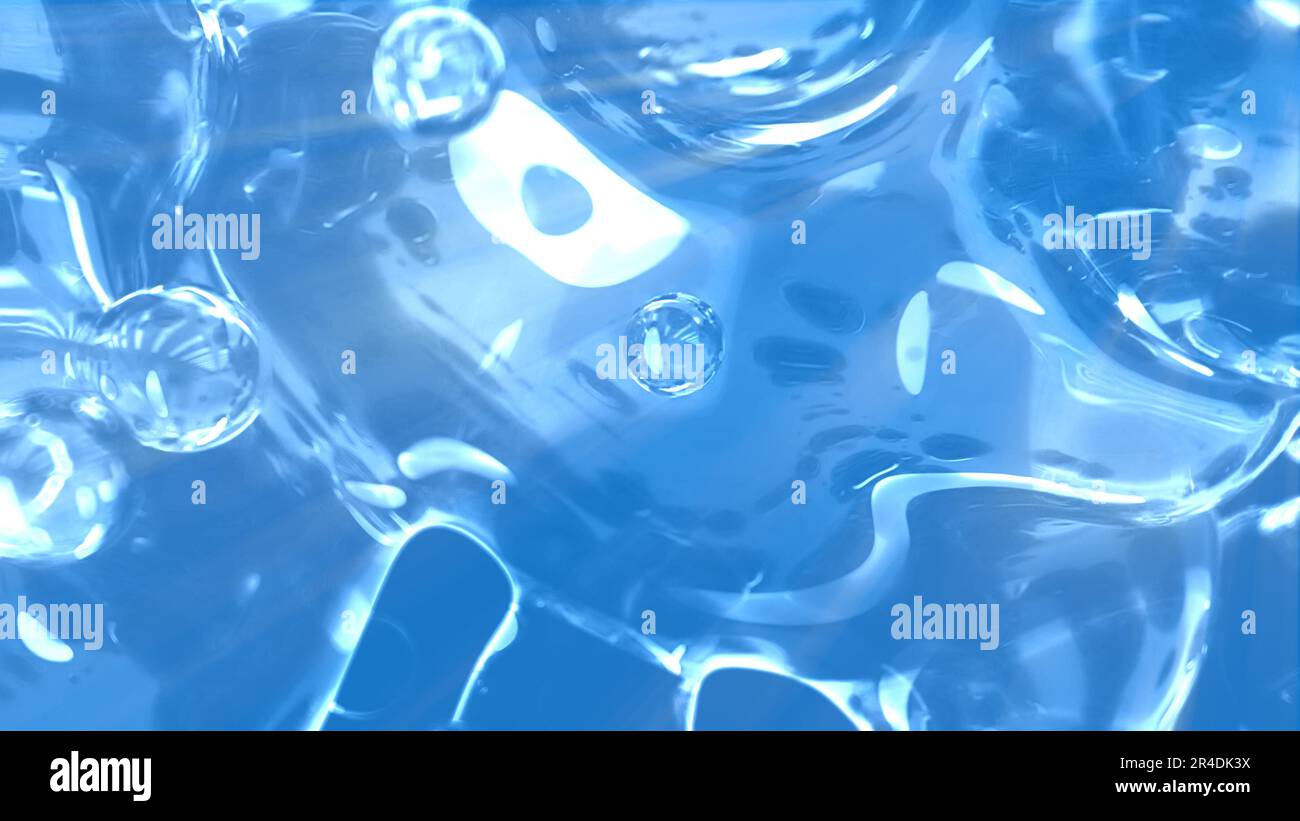 light blue slight morphed shapes background - abstract 3D illustration ...