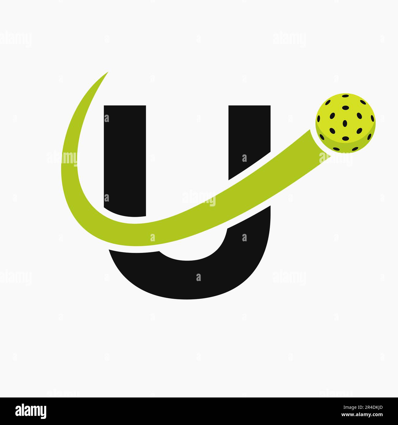 Letter U Pickleball Logo Concept With Moving Pickleball Symbol. Pickle ...
