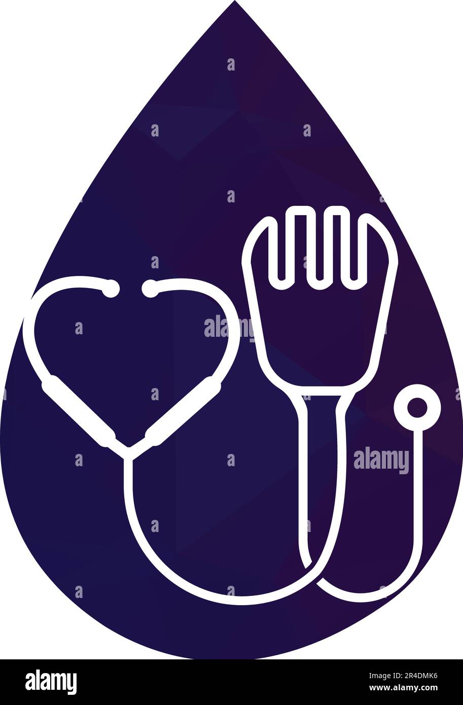 Medical food vector logo template. This design use fork symbol ...