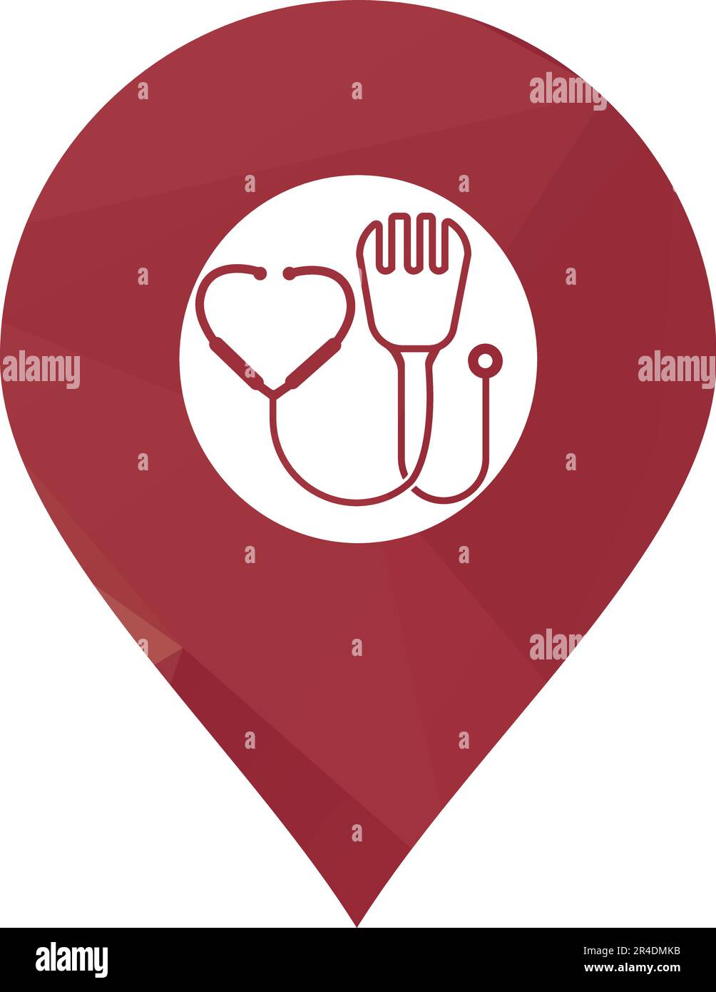 Medical food vector logo template. This design use fork symbol ...