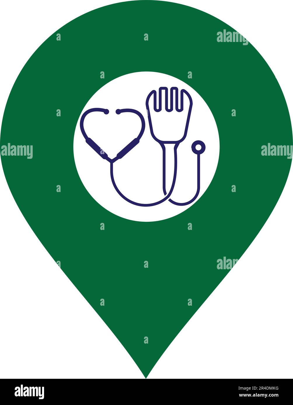Medical food vector logo template. This design use fork symbol ...