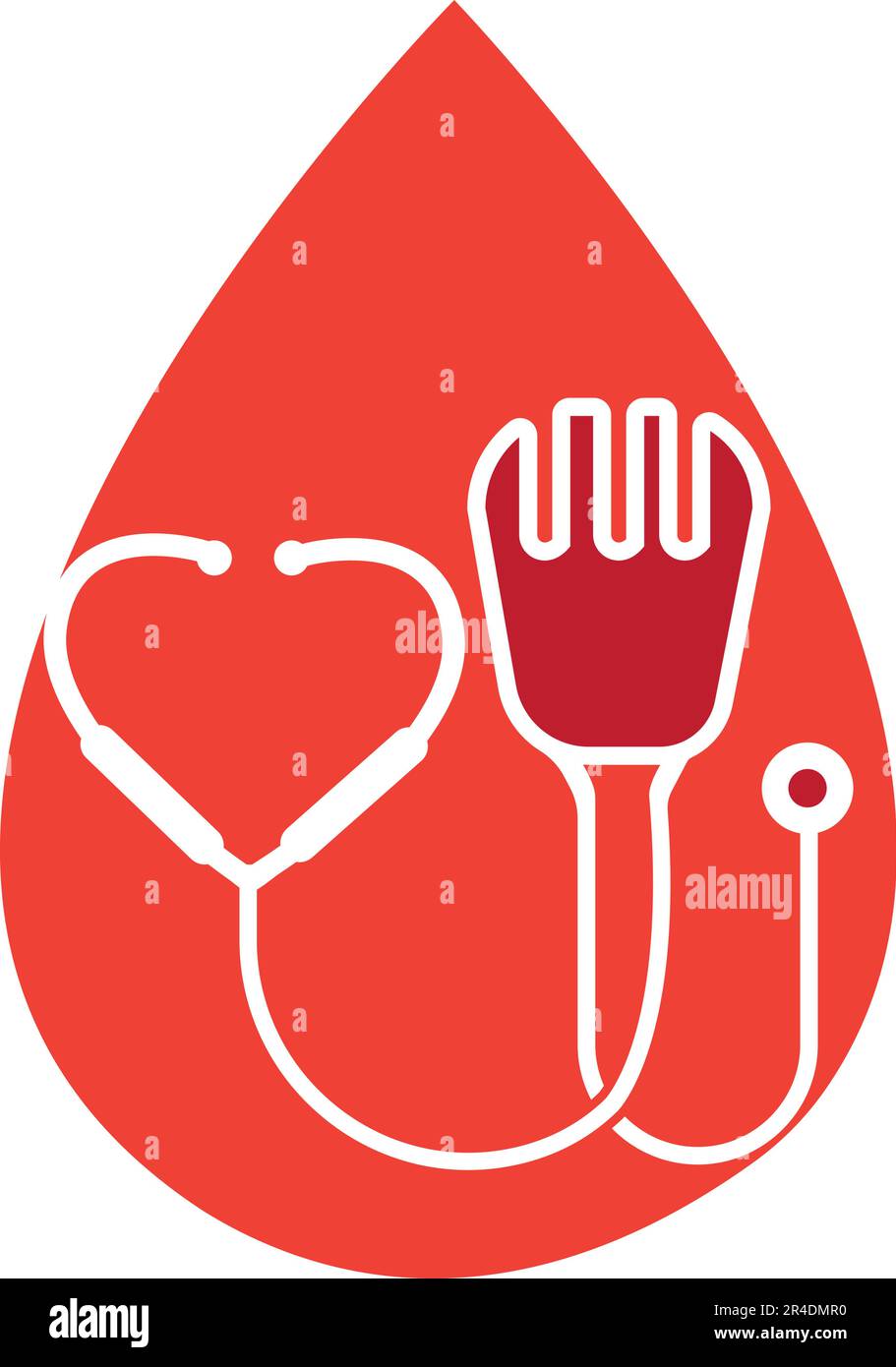 Medical food vector logo template. This design use fork symbol ...