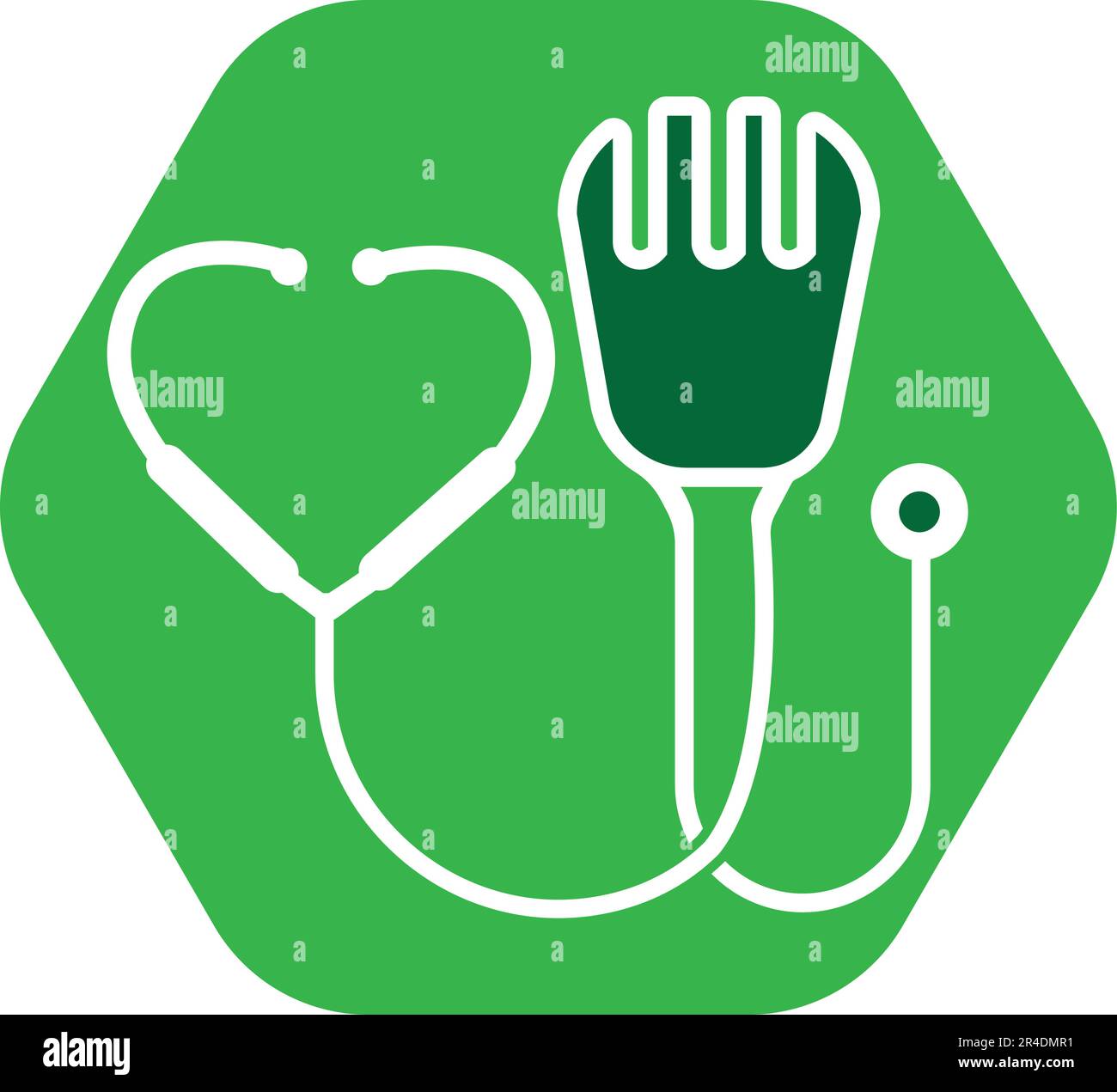 Medical food vector logo template. This design use fork symbol ...