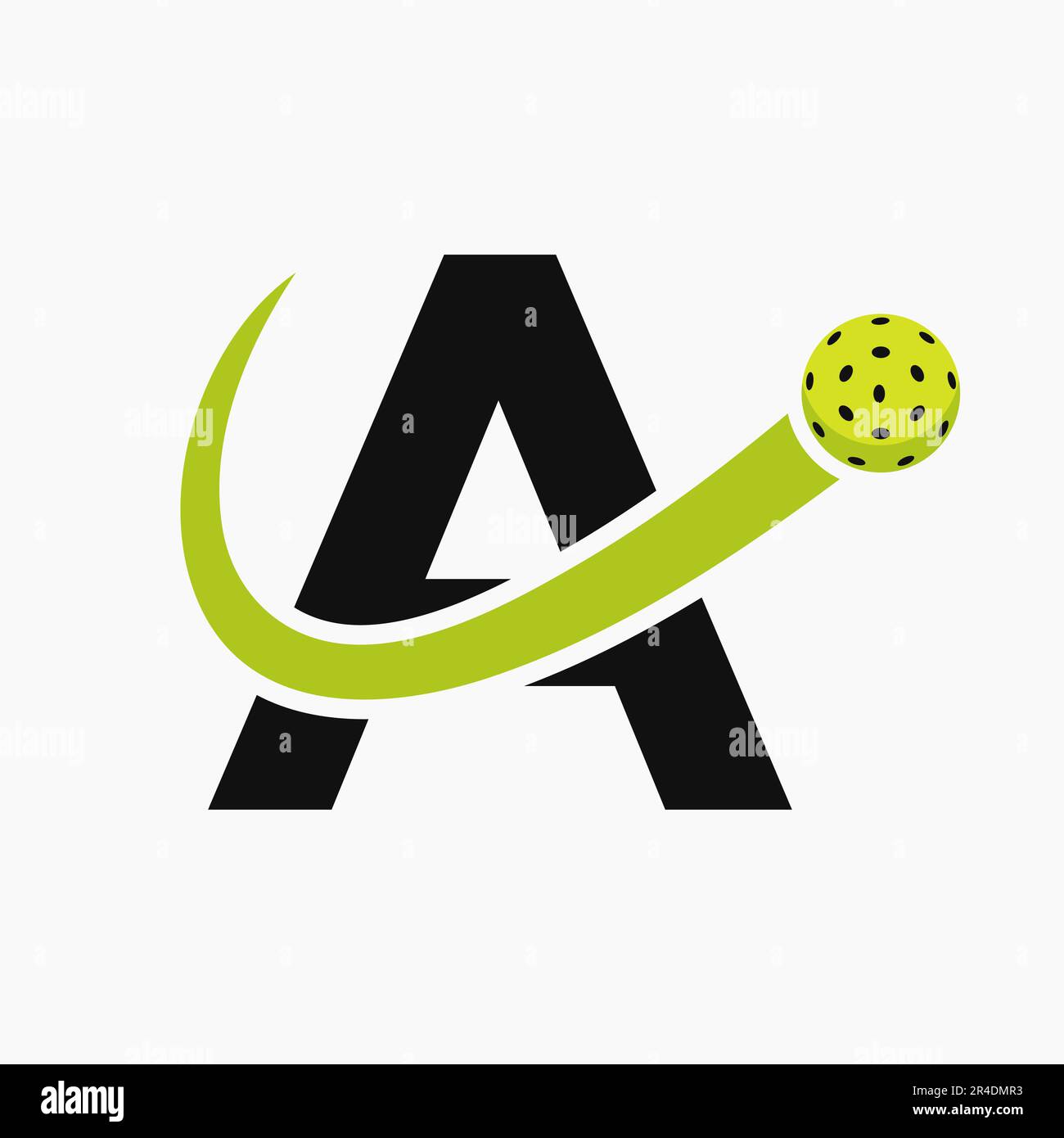 Letter A Pickleball Logo Concept With Moving Pickleball Symbol. Pickle ...