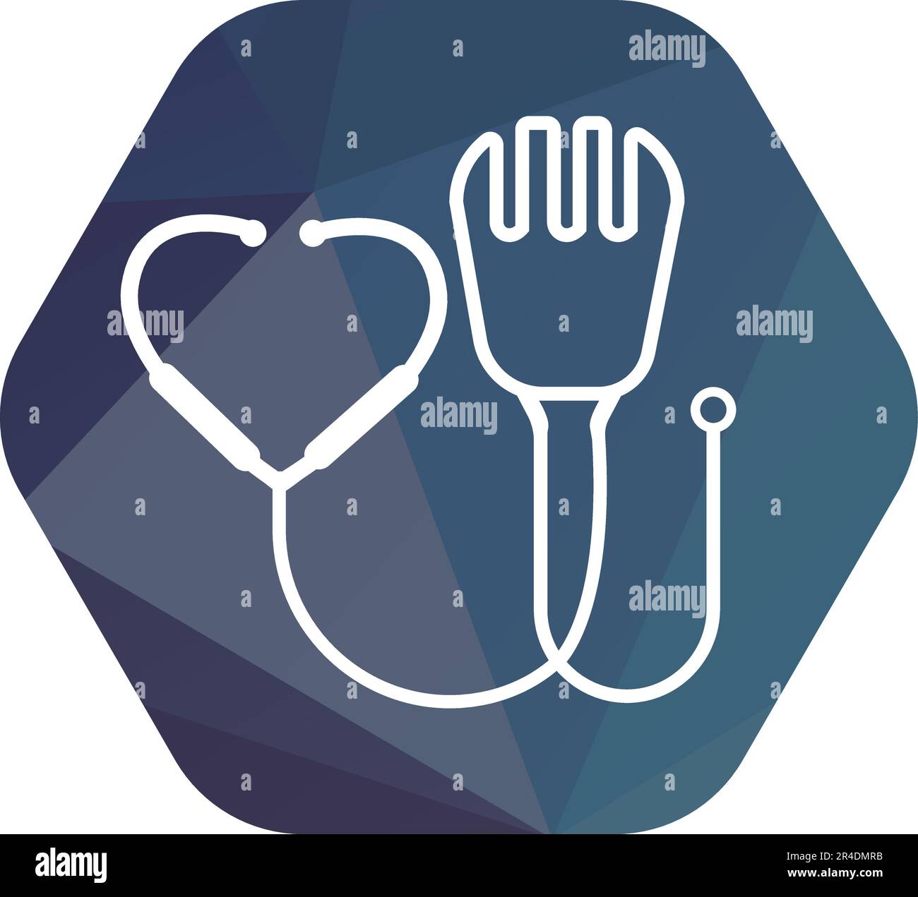 Medical food vector logo template. This design use fork symbol ...