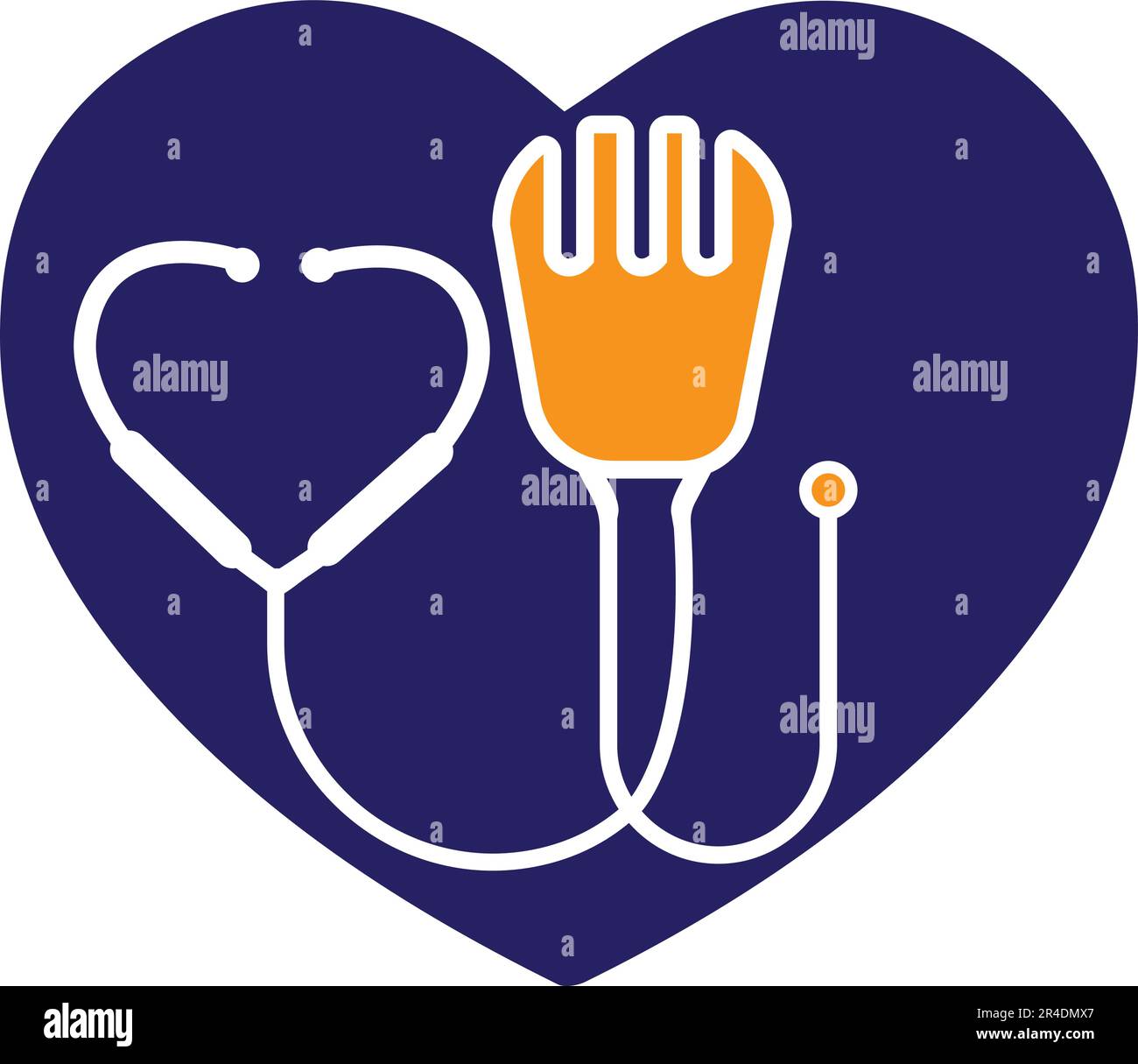 Medical food vector logo template. This design use fork symbol ...