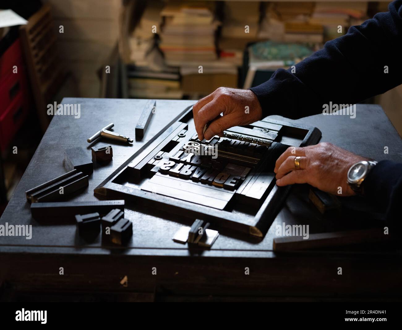 A letterpress printing workshop Stock Photo - Alamy
