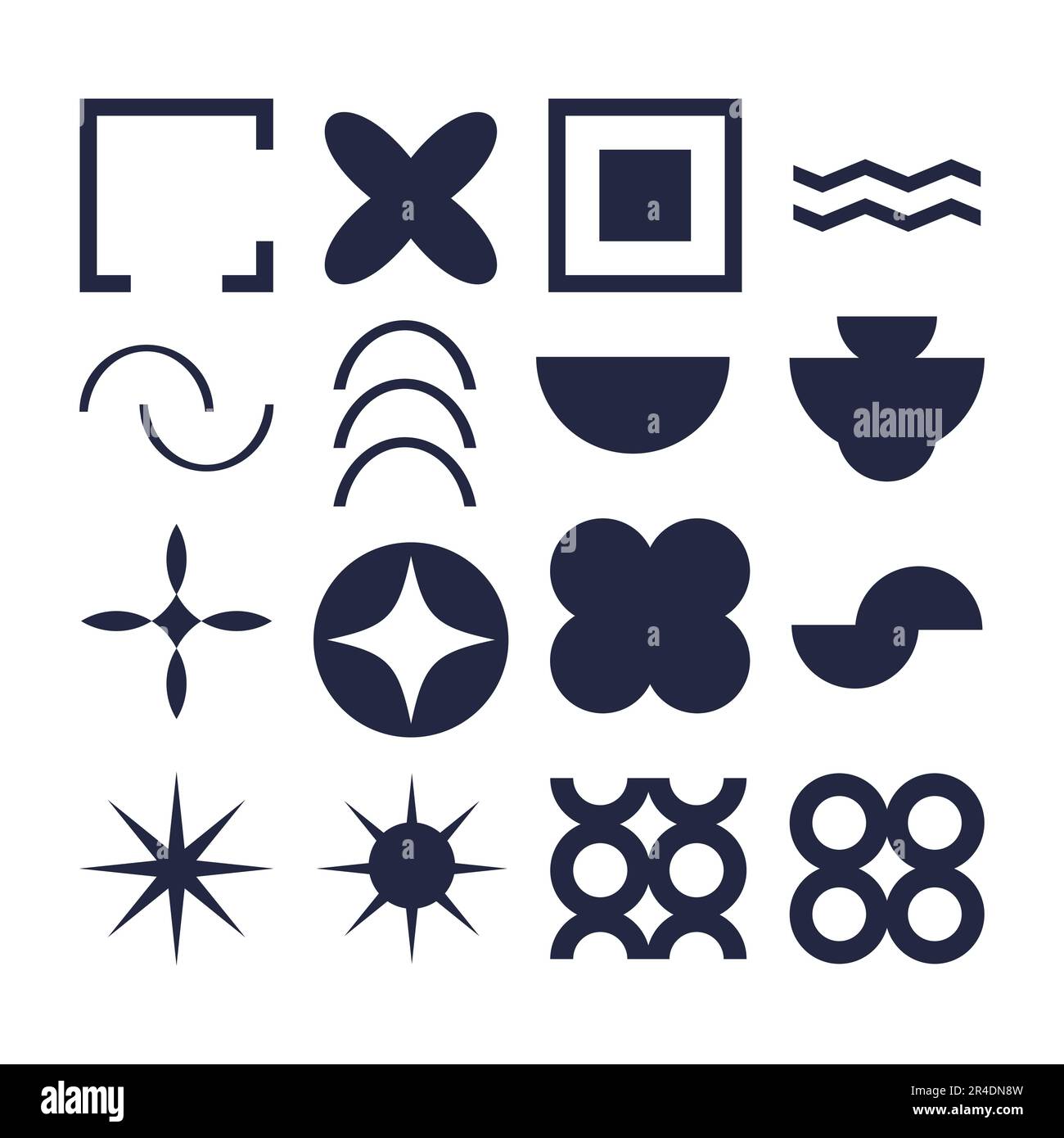 Set geometric shapes contemporary modern trendy elements basic forms ...