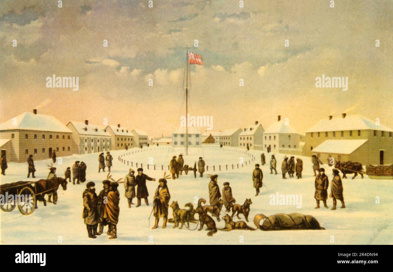 'Interior of Fort Garry c.1850: Winnipeg, Manitoba', 1941. Hudson's Bay ...