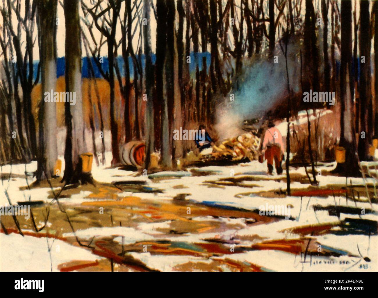 'The Sugar Bush: Quebec Province', 1941. A Sugarbush is a group of ...