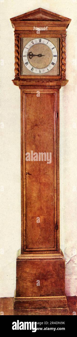 'Early Long-Case Clocks - Thirty-hour, portico-top clock in walnut case ...