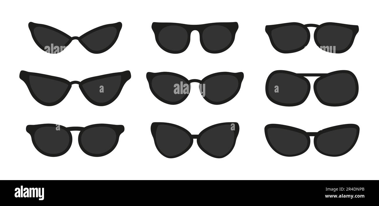 Sunglasses silhouette vector. Frame for sunglasses. Vision-correcting ...