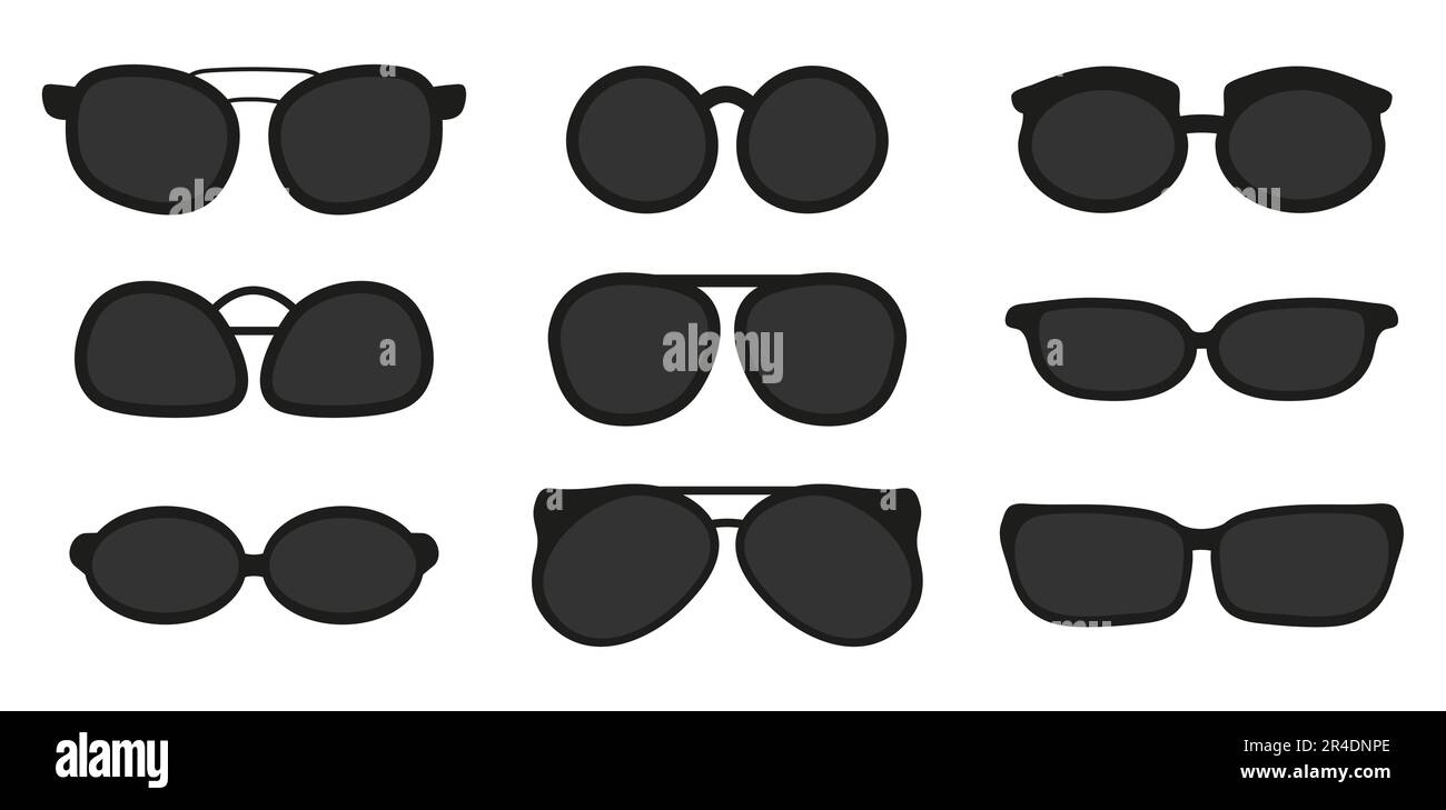 Sunglasses silhouette vector. Frame for sunglasses. Vision-correcting ...