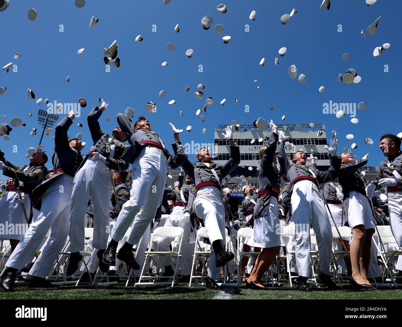 West Point, United States. 27th May, 2023. Cadets celebrate the ...