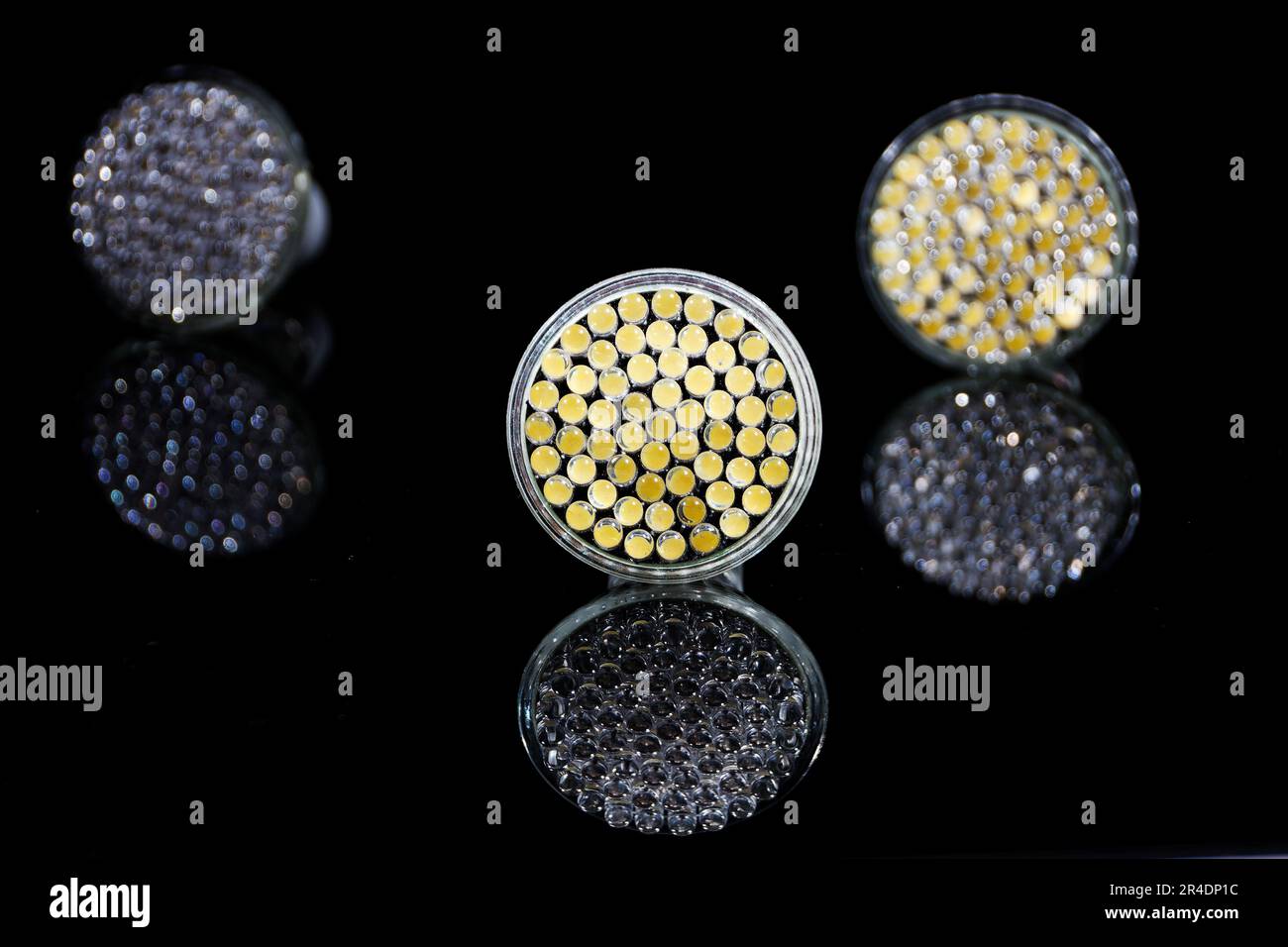 lamp with many LED devices isolated on black with reflections Stock ...