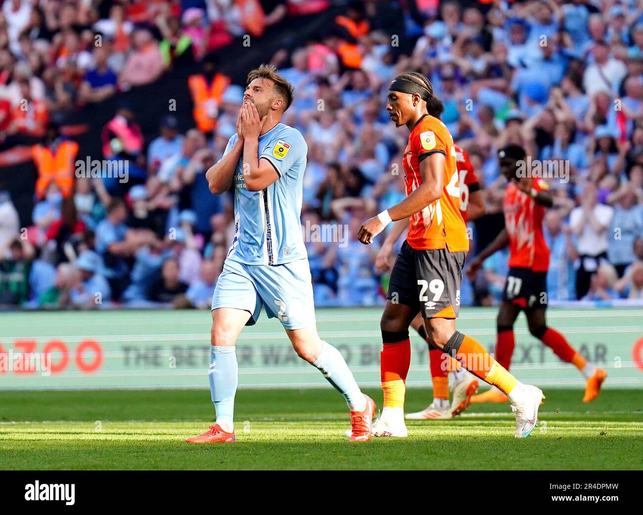Coventry City's Matthew Godden rues a missed chance during the Sky Bet ...