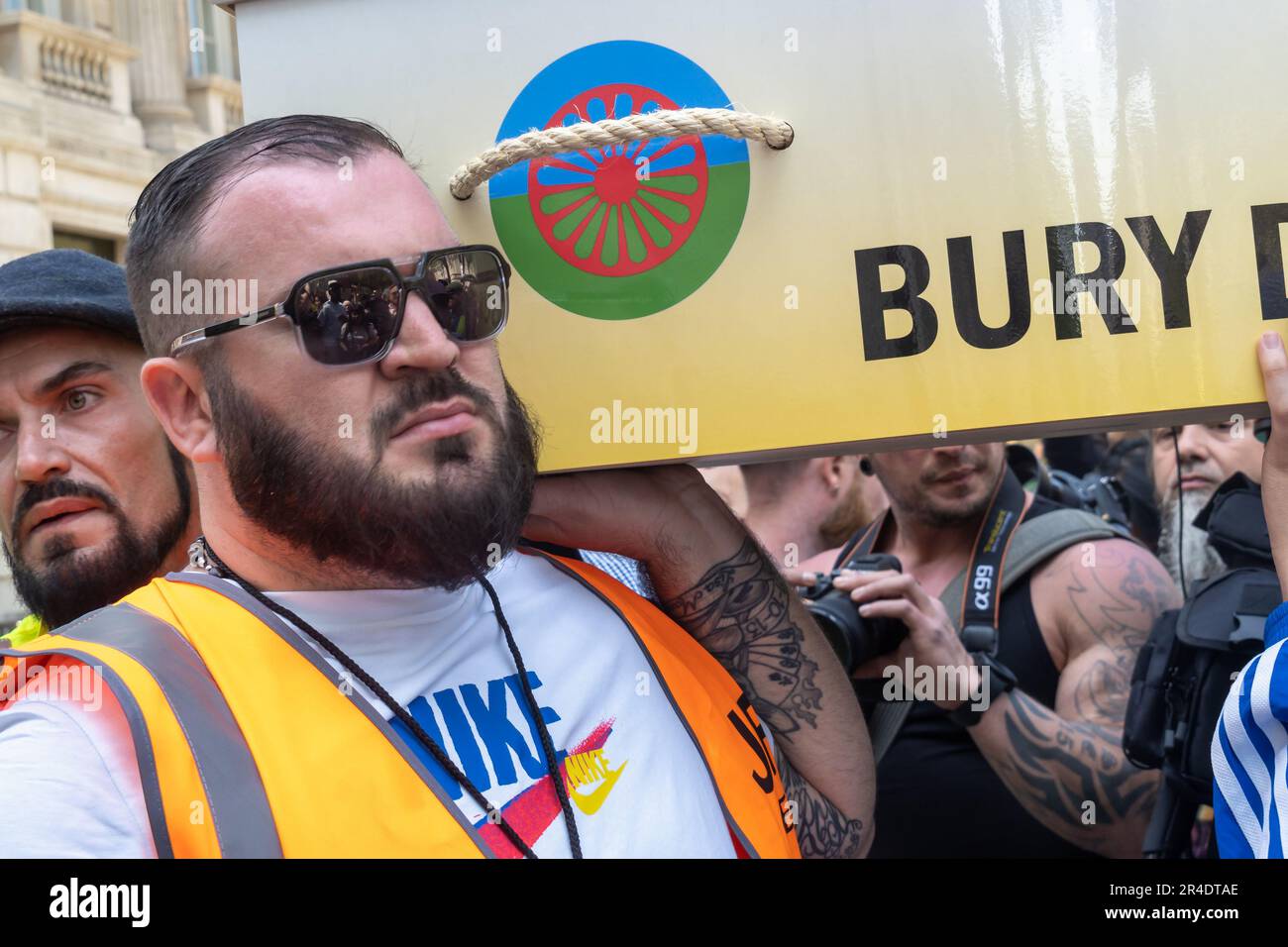 London, UK. 27 May 2023. GTL at Downing St. Gypsy Traveller League ...