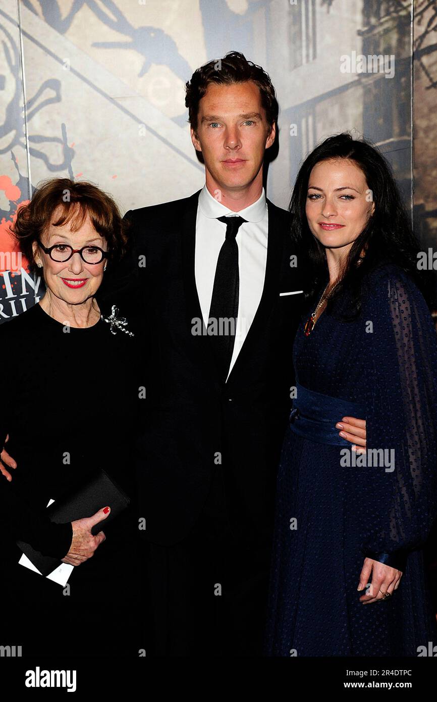 London. UK. Una Stubbs, Benedict Cumberbatch and Lara Pulver at the ...