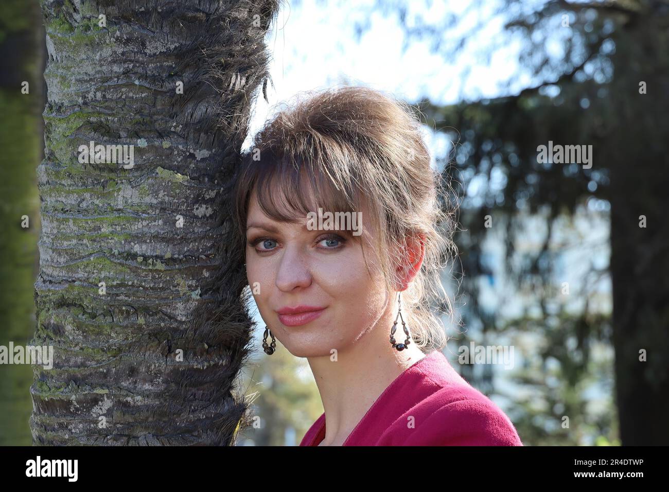 Photoshoot of a Beautiful Russian Model in a park Stock Photo - Alamy