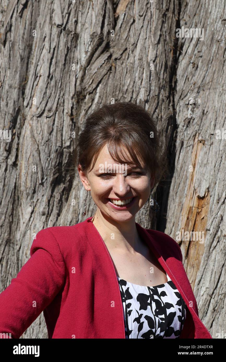 Photoshoot of a Beautiful Russian Model in a park Stock Photo - Alamy