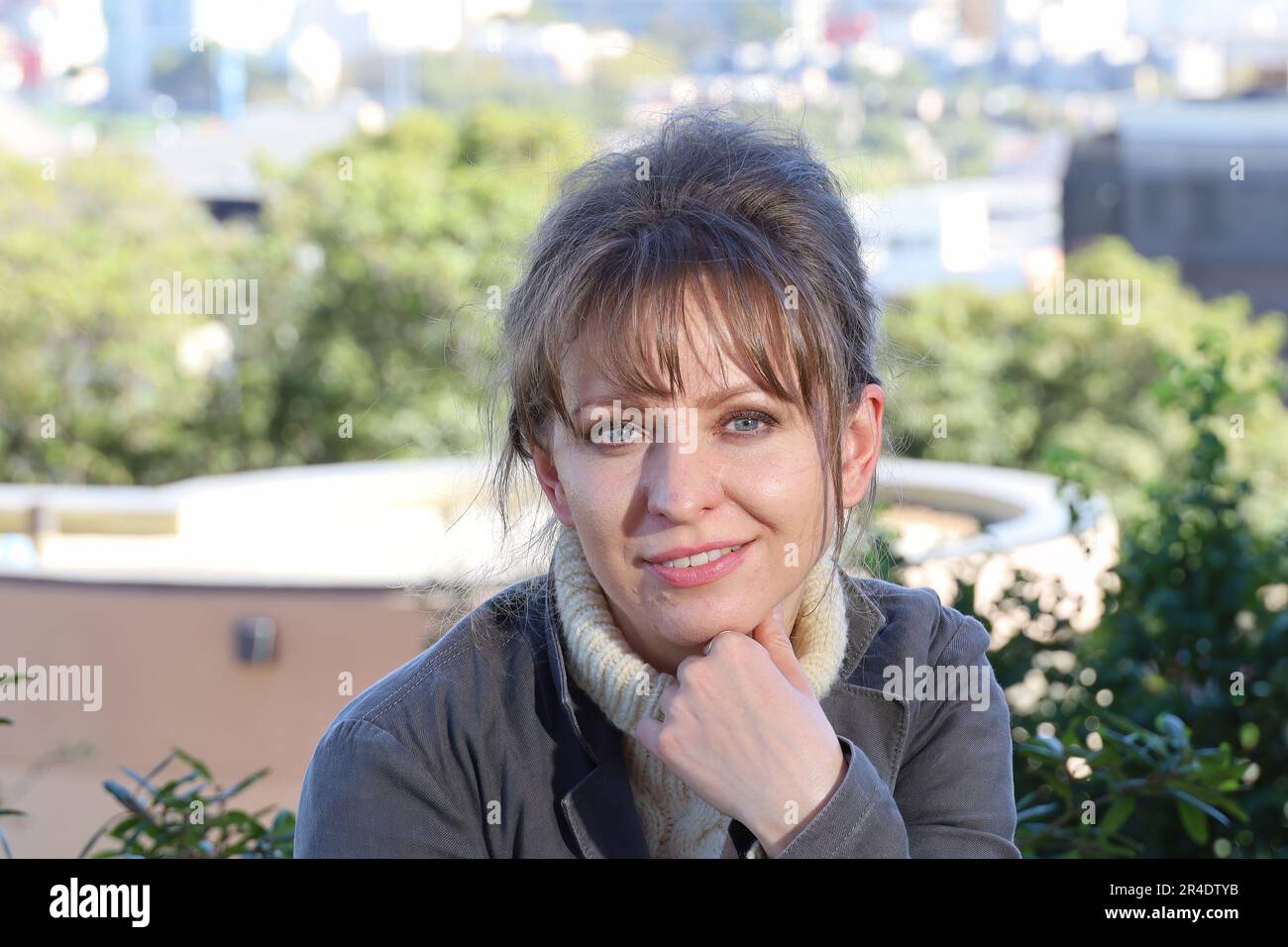 Photoshoot of a Beautiful Russian Model in a park Stock Photo - Alamy