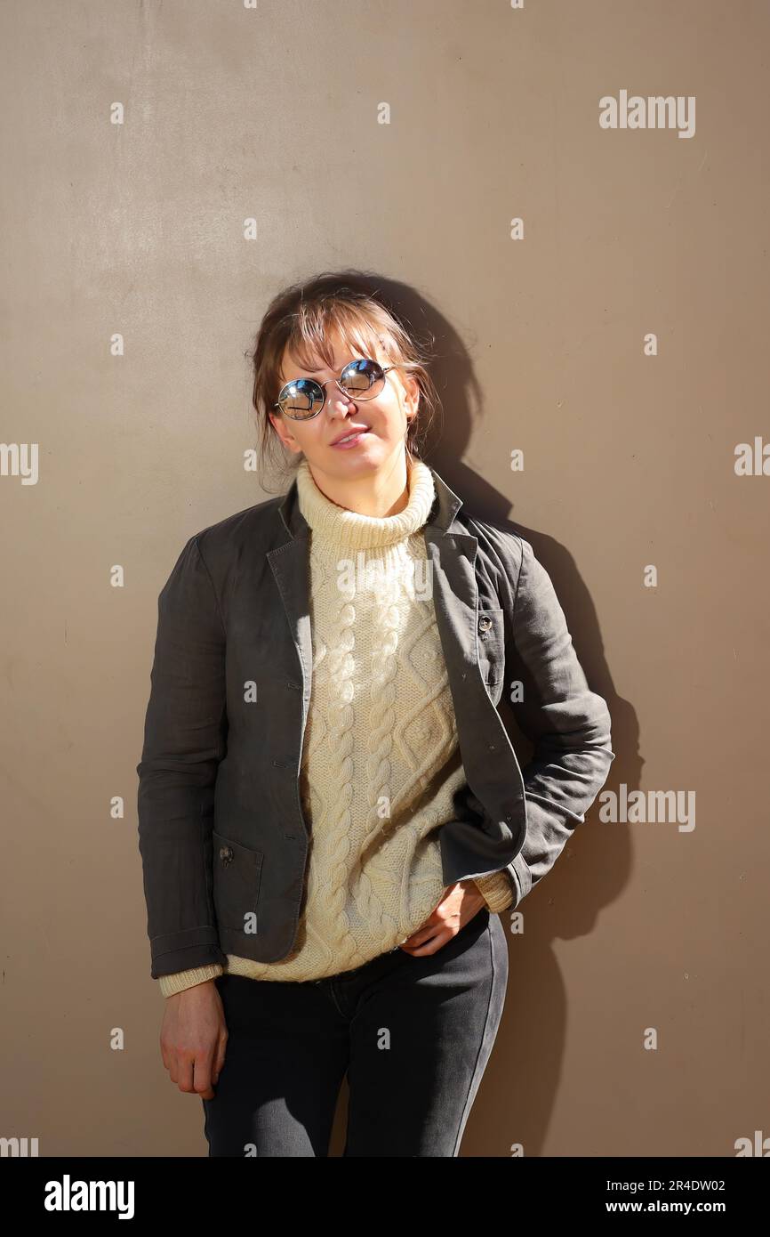 Photoshoot of a Beautiful Russian Model in a park Stock Photo - Alamy