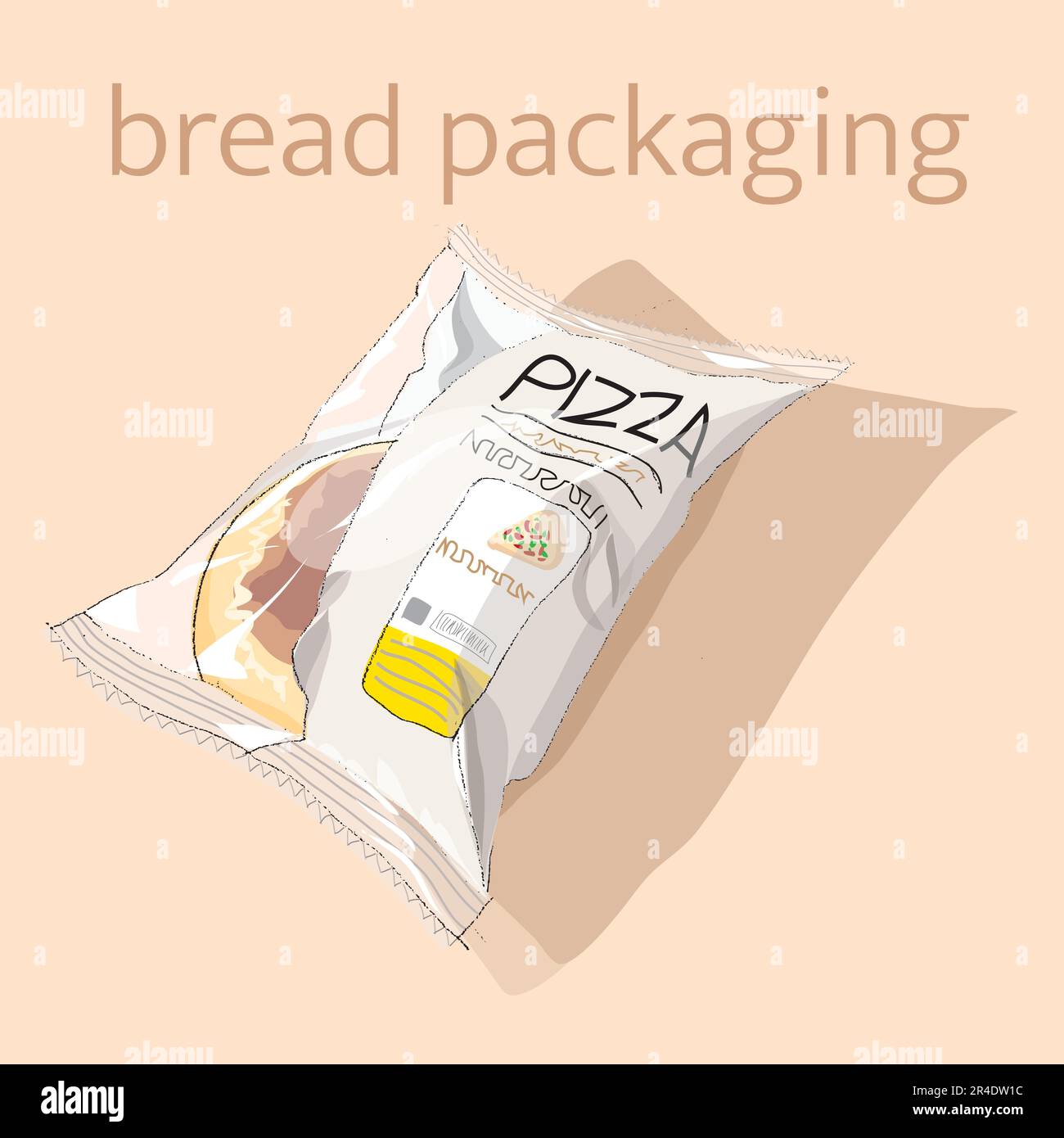 Pizza plastic packaging packaging Stock Vector Images - Alamy