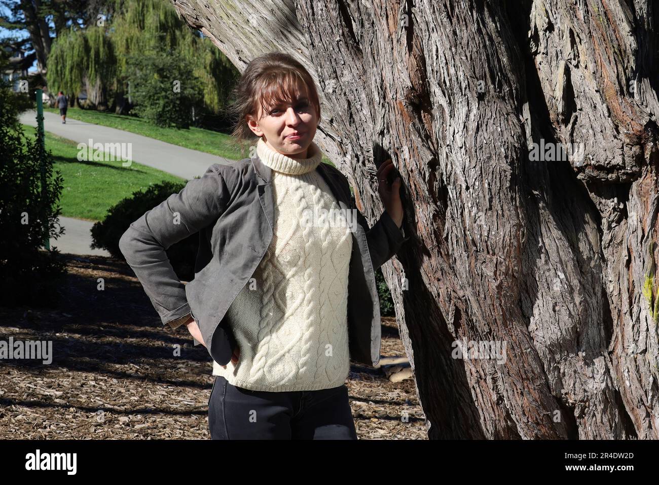 Photoshoot of a Beautiful Russian Model in a park Stock Photo - Alamy