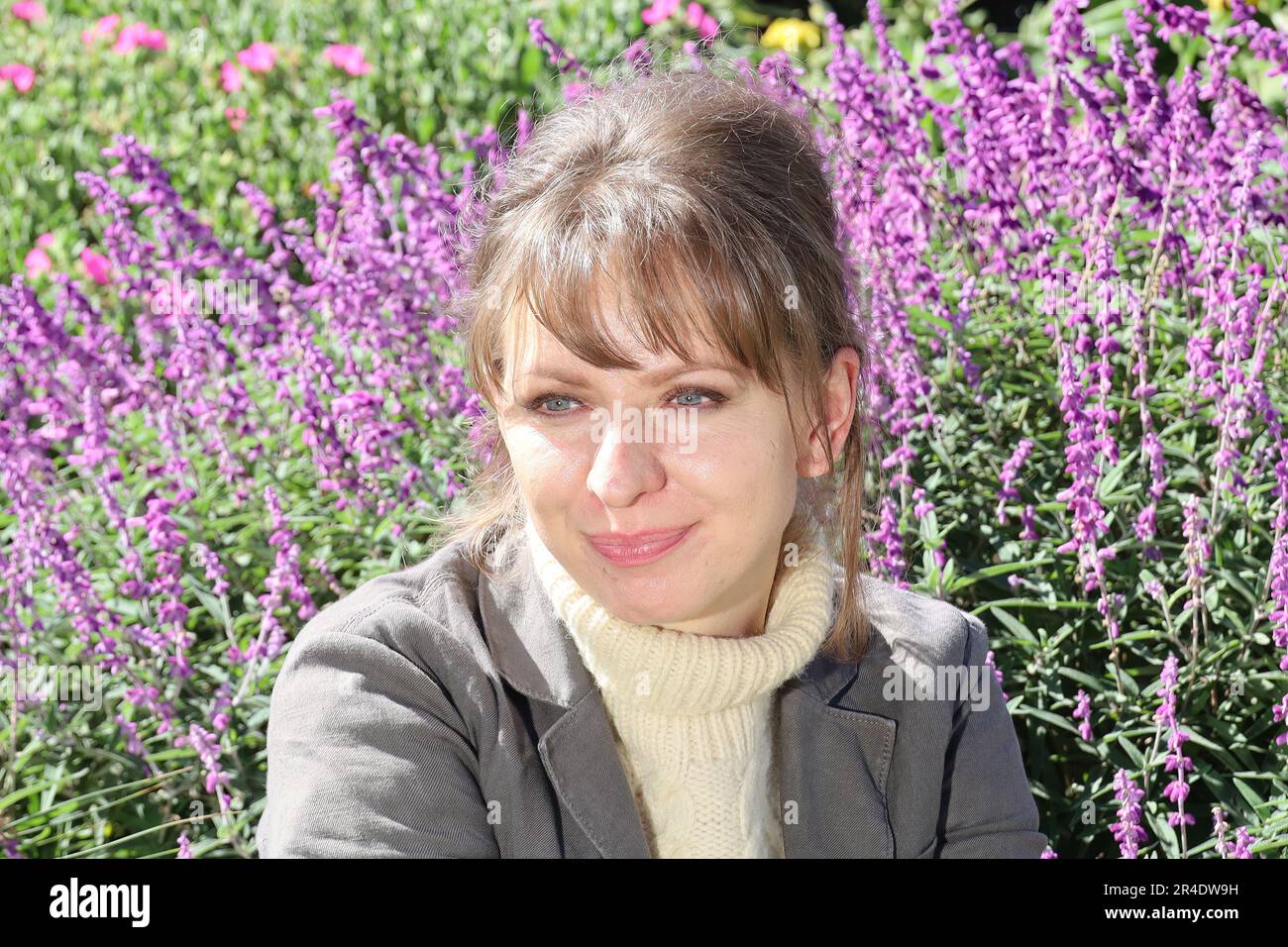 Photoshoot of a Beautiful Russian Model in a park Stock Photo - Alamy