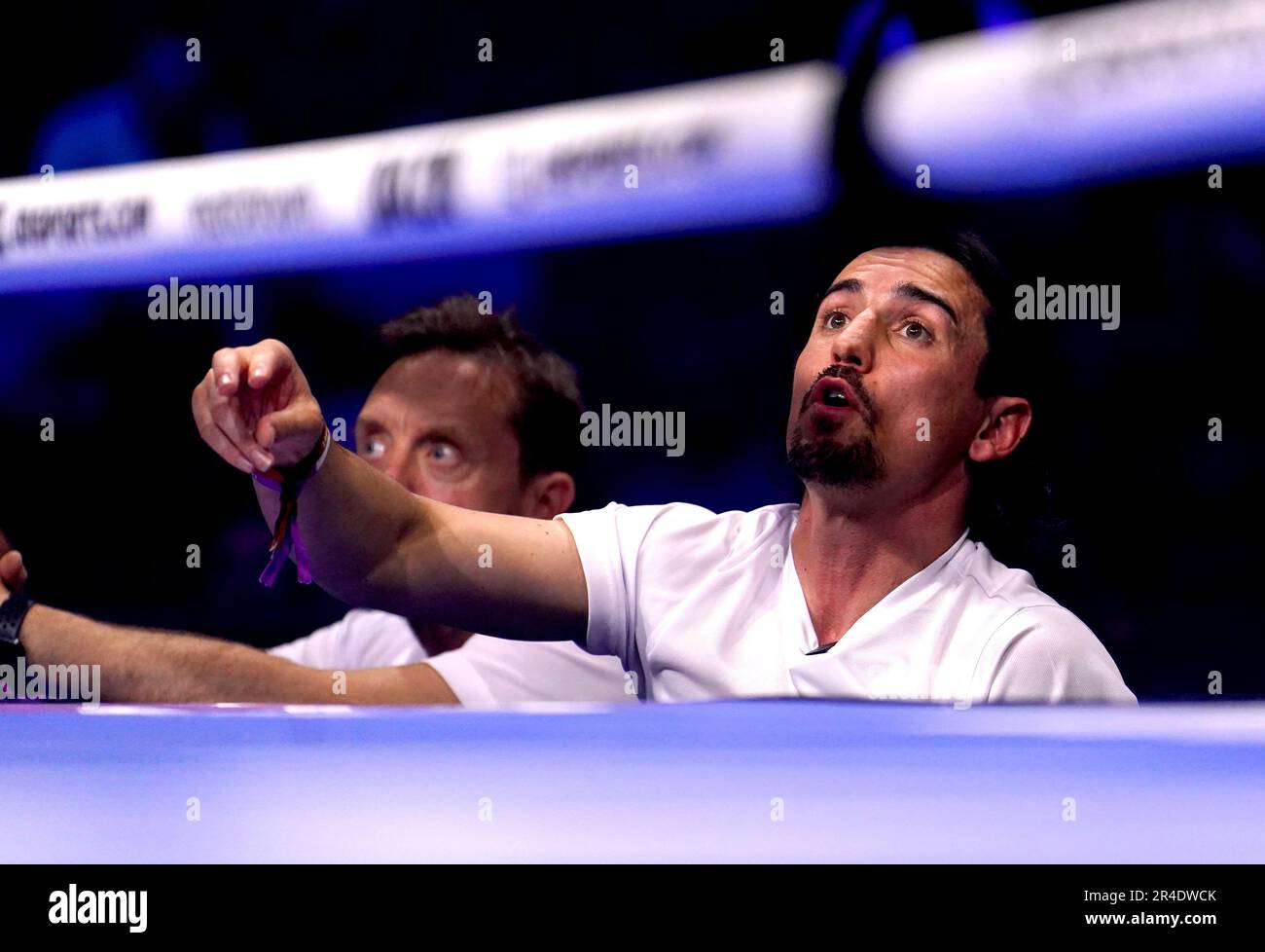 Former boxer Anthony Crolla watches his brother William Crolla during ...
