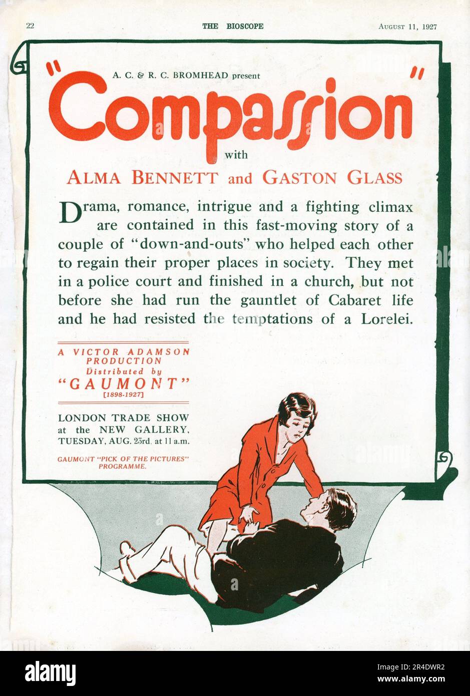 ALMA BENNETT and GASTON GLASS in COMPASSION 1927 directors VICTOR ...