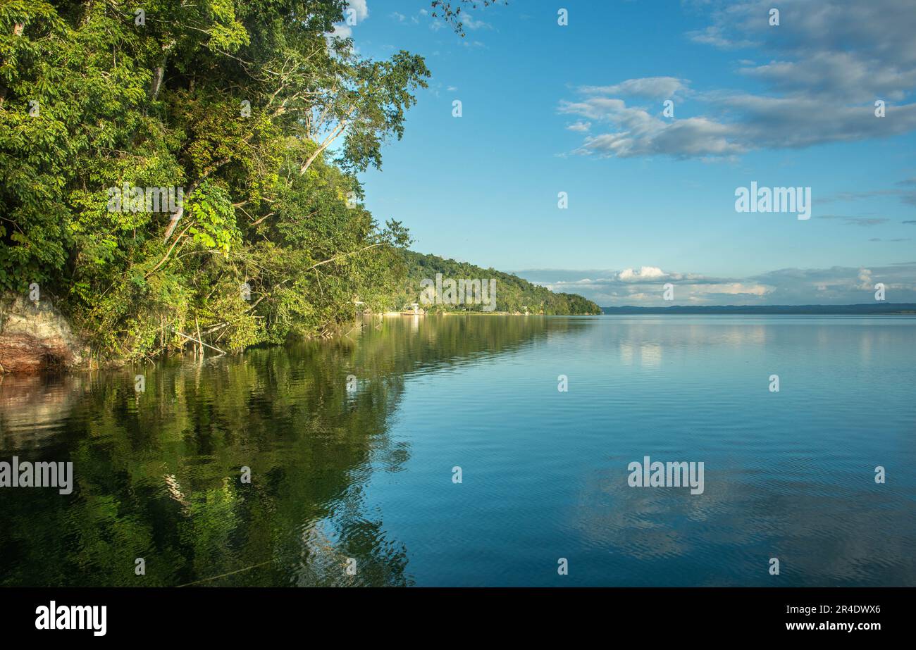 Panorama of beautiful Lake Peten Itza, El Remate, Petén, Guatemala ...