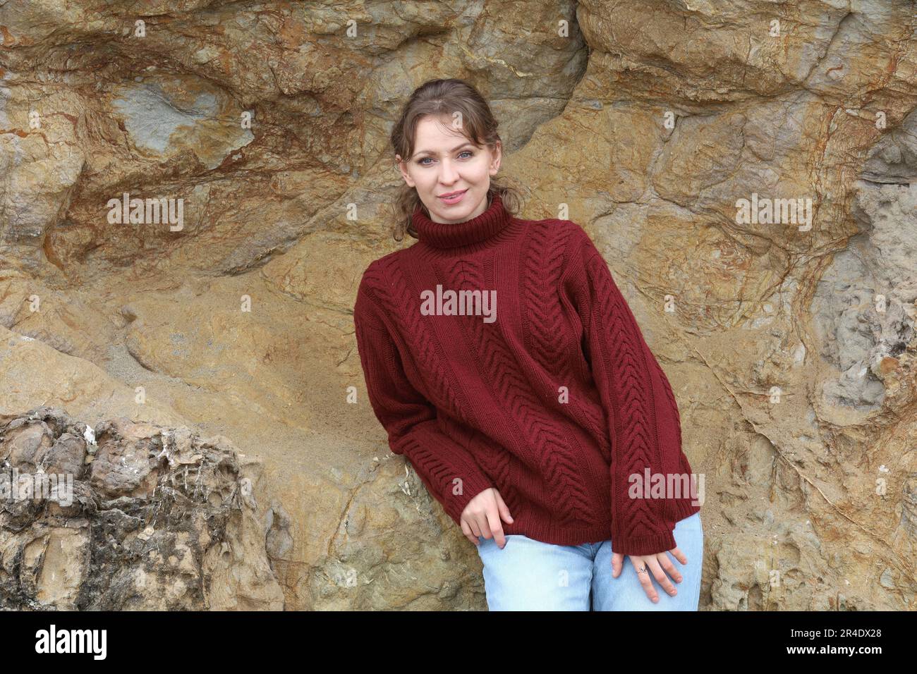 Beautiful Russian model in a beach, near the ocean Stock Photo - Alamy