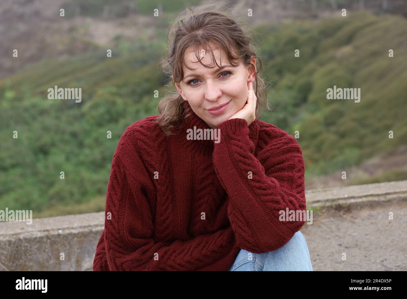 Beautiful Russian model in a beach, near the ocean Stock Photo - Alamy
