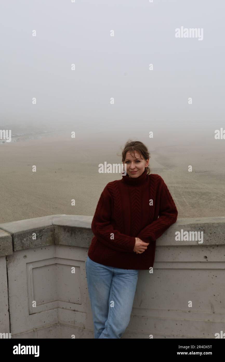 Beautiful Russian model in a beach, near the ocean Stock Photo - Alamy