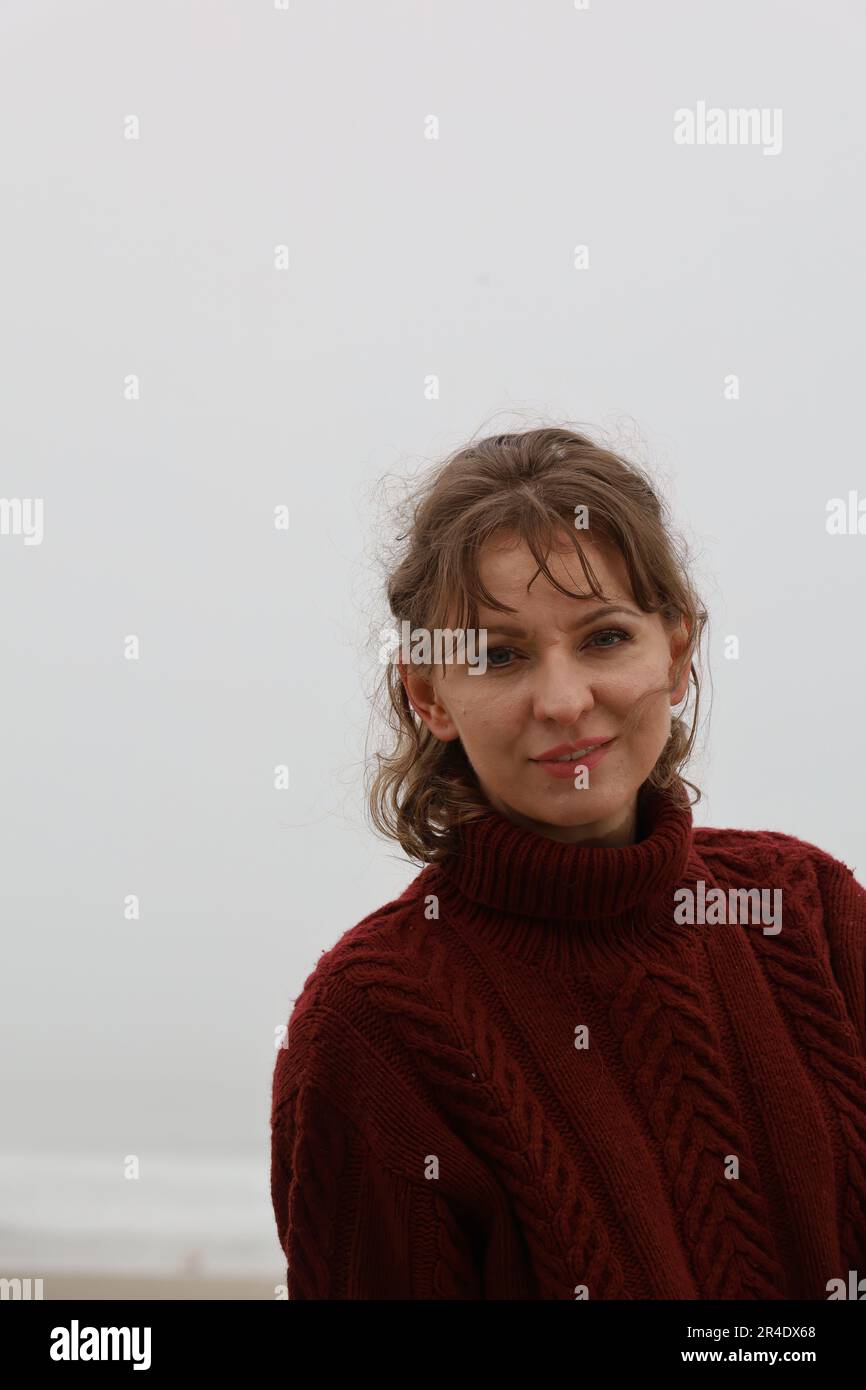 Beautiful Russian model in a beach, near the ocean Stock Photo - Alamy