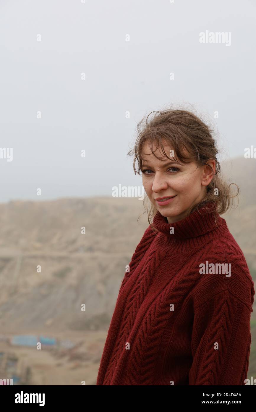 Beautiful Russian model in a beach, near the ocean Stock Photo - Alamy