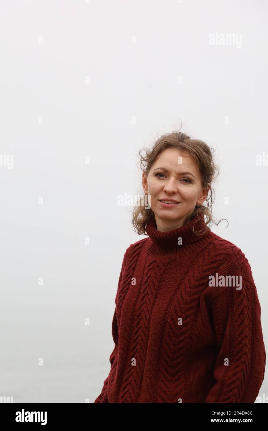 Beautiful Russian model in a beach, near the ocean Stock Photo - Alamy