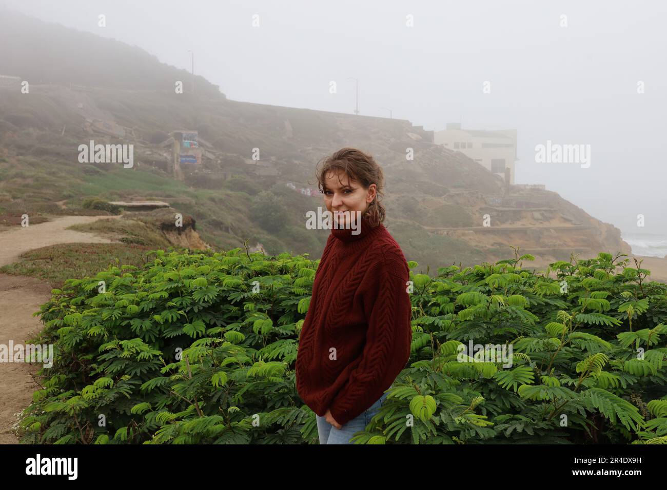 Beautiful Russian model in a beach, near the ocean Stock Photo - Alamy