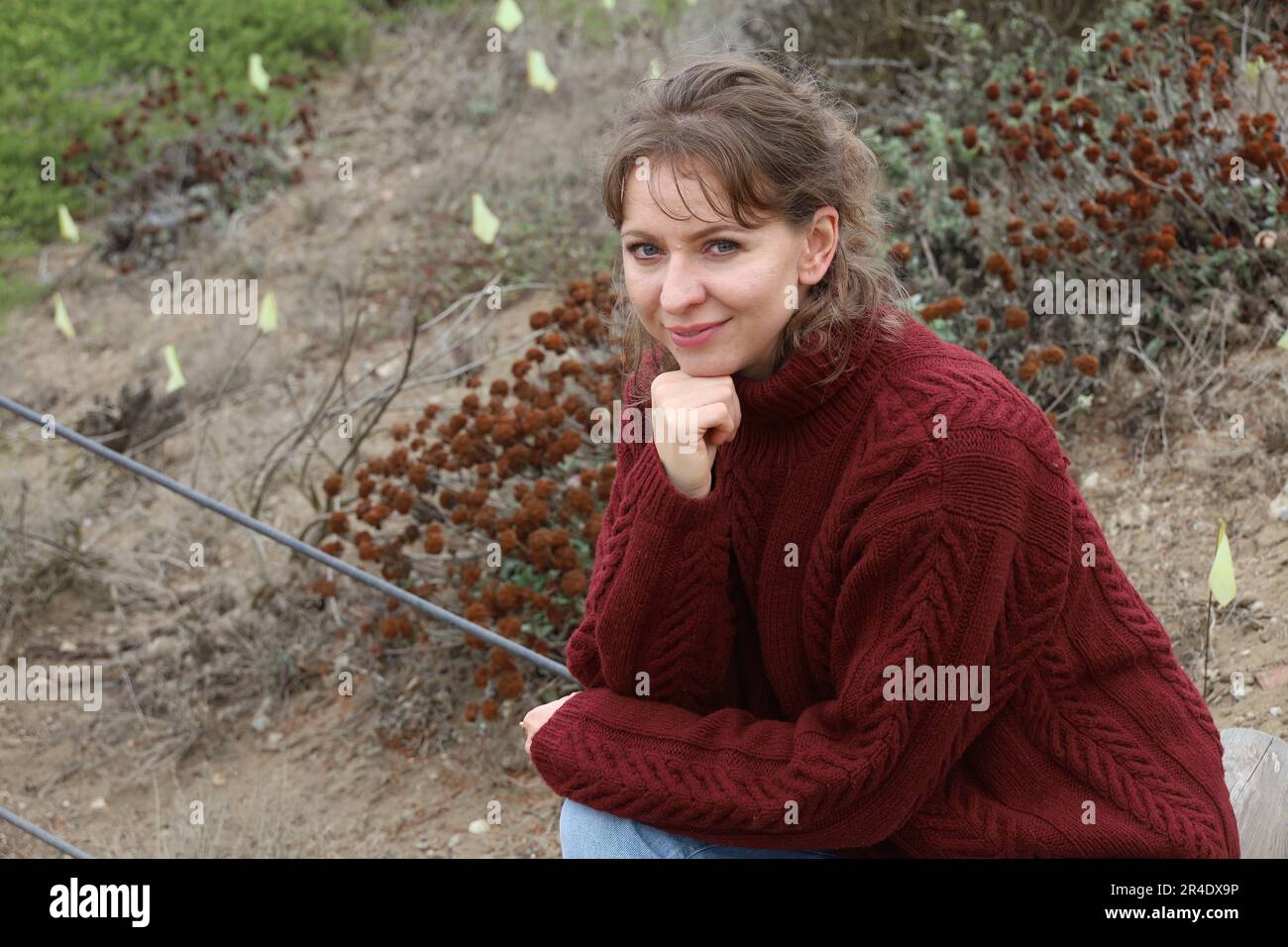 Beautiful Russian model in a beach, near the ocean Stock Photo - Alamy