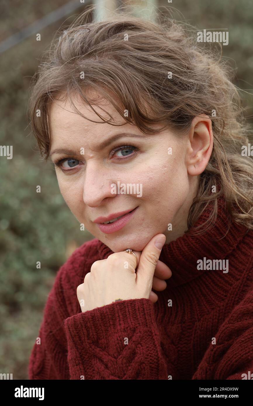 Beautiful Russian model in a beach, near the ocean Stock Photo - Alamy